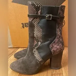 Tory Burch | Shoes | Tory Burch Renault Brown Leather Suede Snakeskin ...